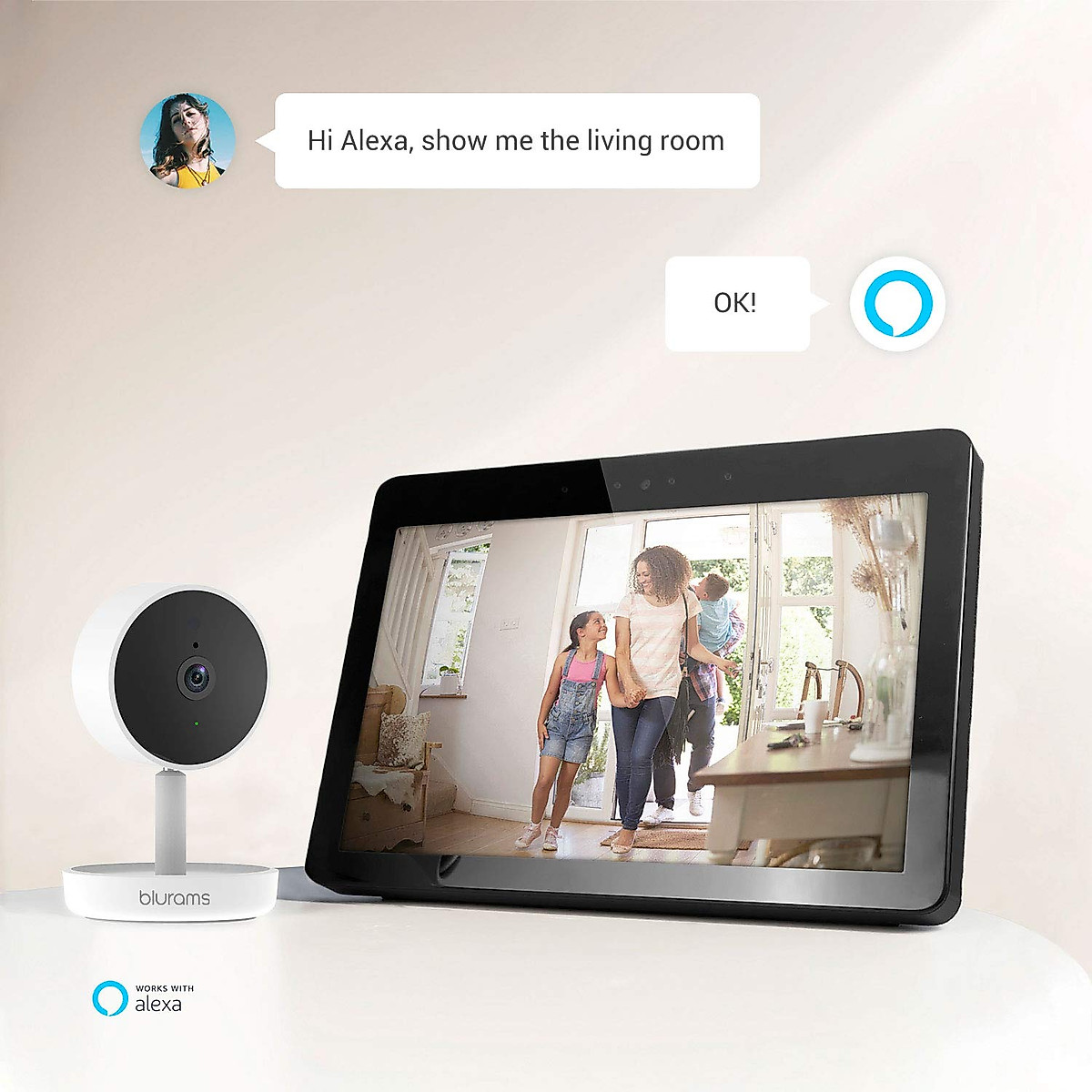 blurams 2pc Home Pro, Security Camera 1080p FHD | w/Facia Recognition, 2-Way Talk, Human/Sound Detect, Person Alert, Night Vision and Siren | Cloud/Local Storage Available, Compatible with Alexa