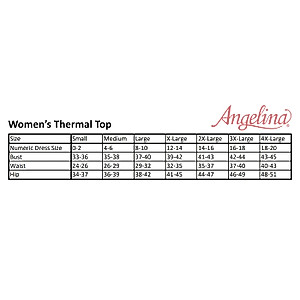 Angelina Women's Fleece Lined Long Sleeve Thermal Top, T7915_A_XL
