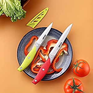 VITUER Chef Knife, 12PCS Knife Set, Multicolor Kitchen Knife, 8 Inch Chef Knife, 4.5 Inch Utility Knife, 4 Inch Paring Knife, Stainless Steel Chef Knife Set with Accessories