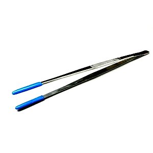 12 Inch Tweezer with PVC Rubber Tips Coated Straight Flat Tip Stainless Steel Forceps Steam Ultrasonic Cleaning Tweezer | Non-Marring | Good Grip | Jewelry | Hobby Crafts Industrial Electronic By JTS