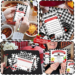 Chili Cook Off Contest Party Kit,Chili Cook off Banner,Chili Contest Entry Forms,Pot Numbers,Chili Tasting Score Cards,Chili Competition Voting Cards,Certificate of Commendation