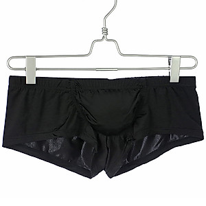 Faringoto Men's Shorts Men Gay Underwear Ice Silk Breathable Slip Boxershorts Black