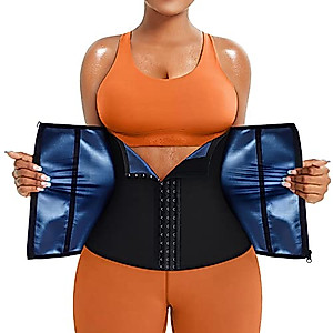 TrainingGirl Women Waist Trainer Trimmer Corset Weight Loss Tummy Wrap Workout Belt Sweat Belly Band Sports Girdle Sauna Suit Black