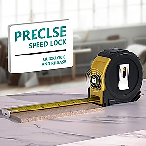 25FT Tape Measure,SLOGNNY Self-Locking Measuring Tape with Rubber Covered Case,Professional Measurement Tape with Inch and Metric