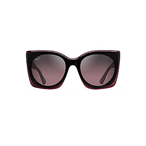 Maui Jim Women's Pakalana Polarized Fashion Sunglasses, Black Cherry w/Raspberry Inter/Maui Rose®, Medium