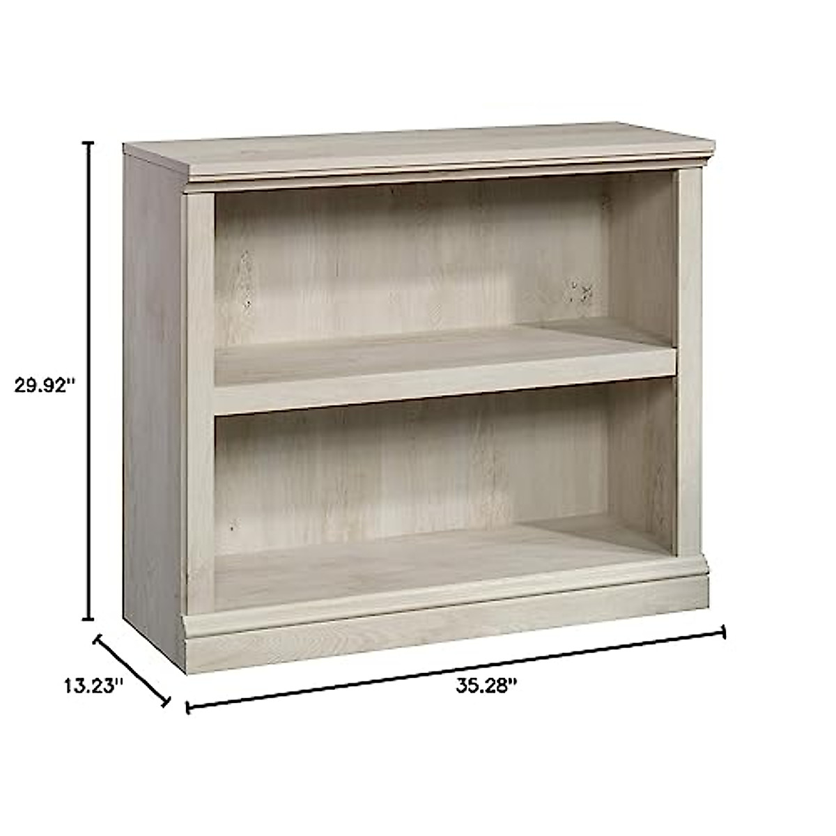 Sauder Select 2 Shelf Bookcase, L: 35.28" x W: 13.23" x H: 29.92", Chalked Chestnut finish