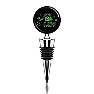 My Dad Rocks Wine Bottle Stopper Zinc Alloy Beverage Bottle Stoppers for Gifts Bar Holiday Party Wedding