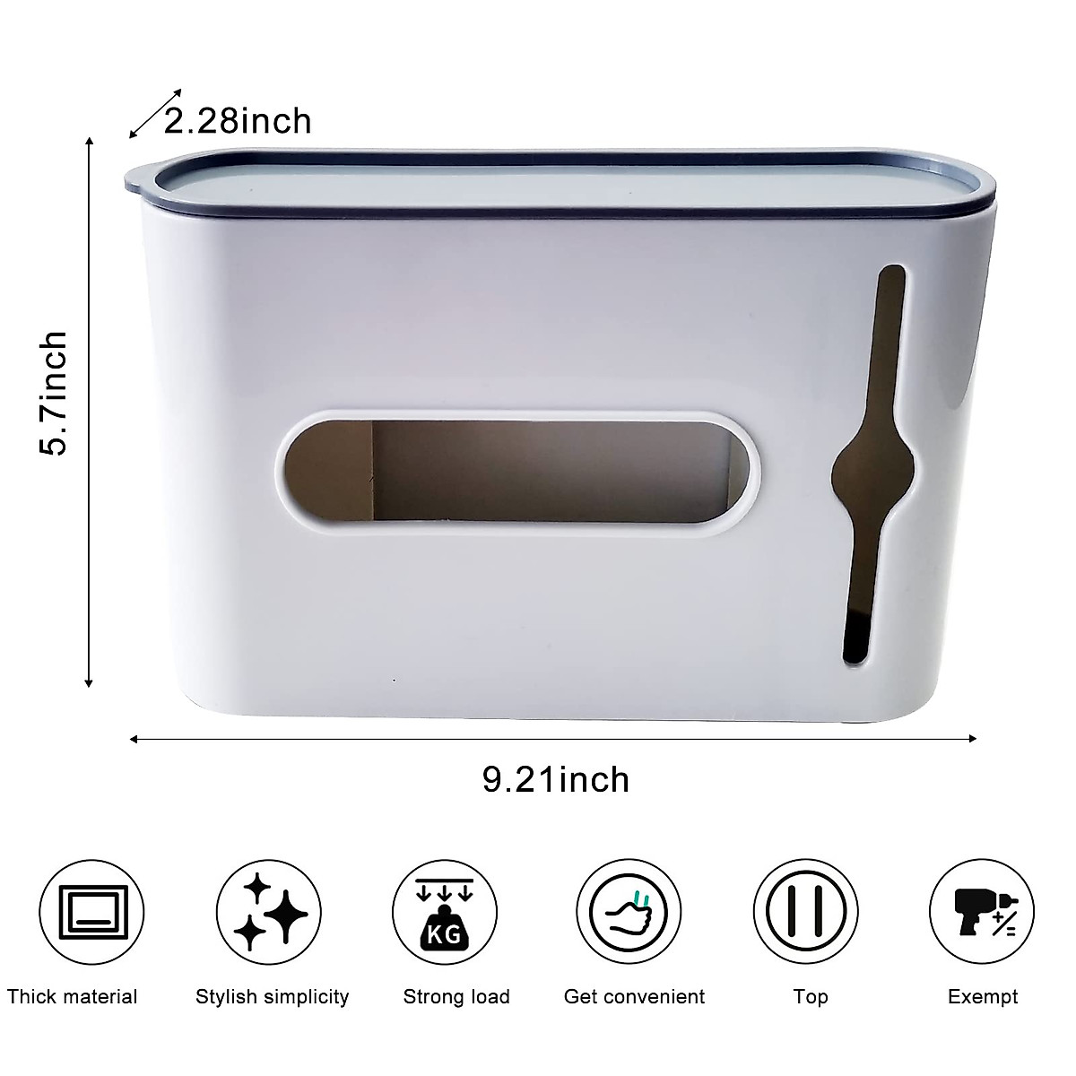 Cenbee Kitchen Plastic Grocery Bag Holder and Dispenser,Hanging Garbage rack,Garbage storage box Organizer,Wall Mounted for Dispenser Home Cabinet Living Room (White)