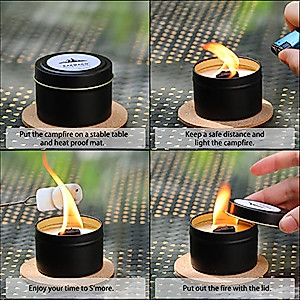 Tabletop Fire Pit Portable Campfire Bonfire S'More Maker for Picnic Camping Outdoor Indoor Home Decoration (Black)