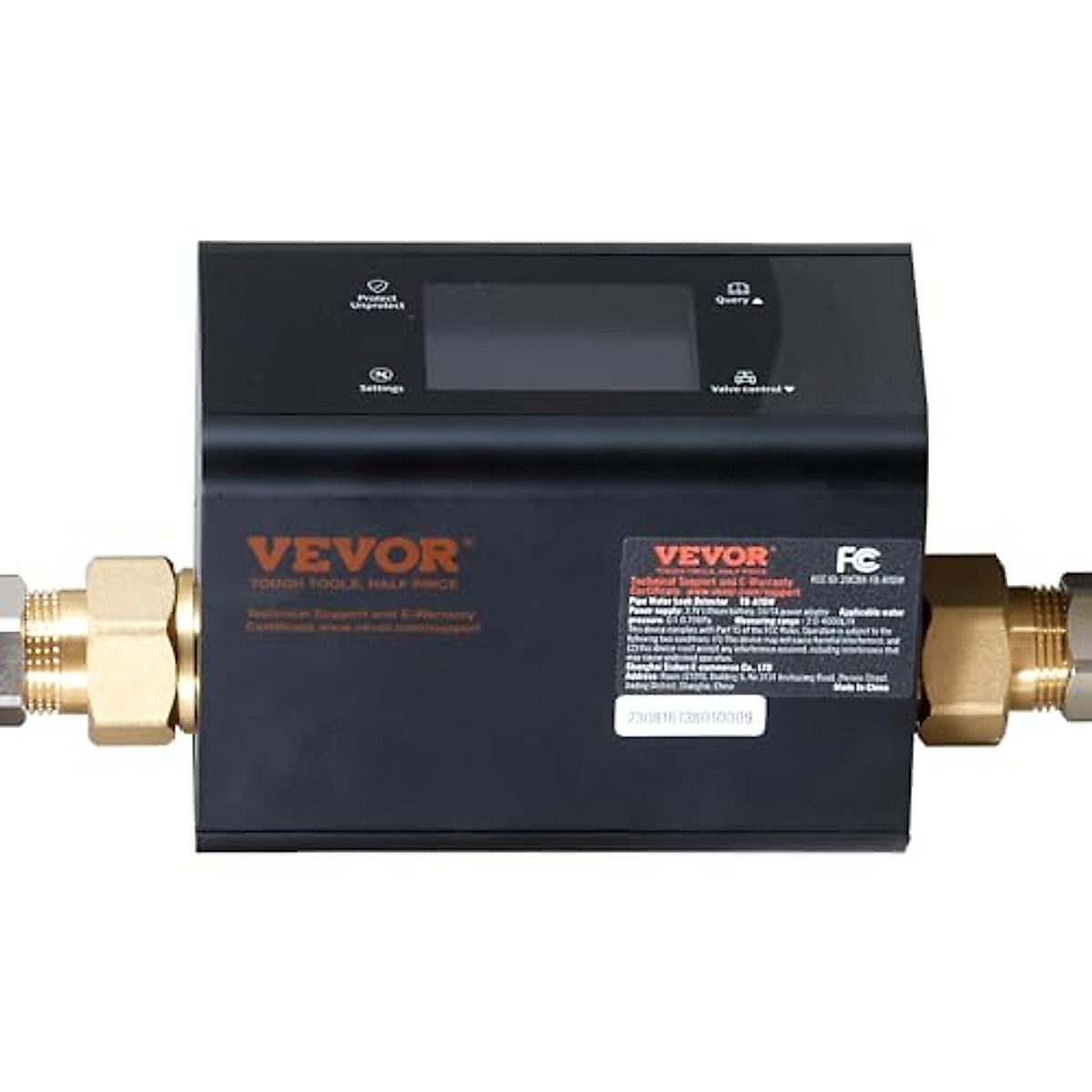 VEVOR WI-FI Smart Water Monitor and Automatic Shutoff Detector, Home Water Leak Detector for 3/4" NPT Diameter Pipe with 2.0-4000 L/H Measure Range, with App Alerts
