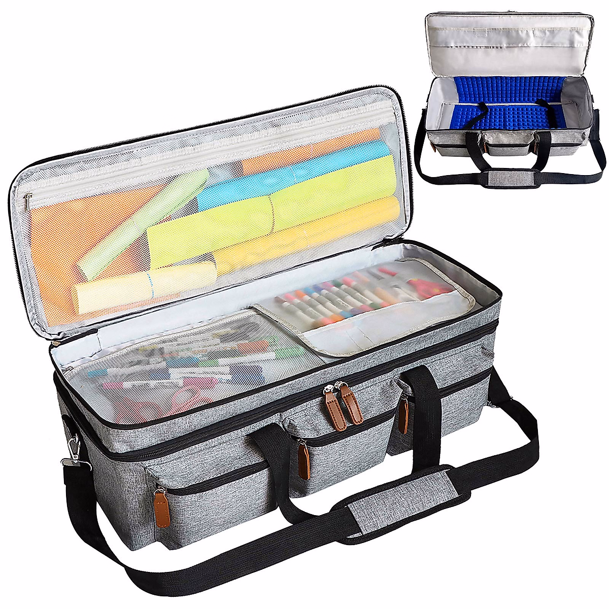 Damocles Cutting Machine Carrying Bag Portable 3-Layer Shock Absorbent Cutting Machine Tote Bag Compatible with Cricut Explore Air 2 & Cricut Maker (Grey)