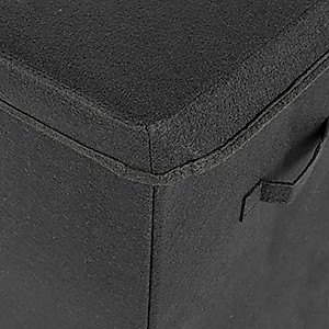 Sammy & Lou Black Felt Toy Box; Collapsible; Two Handles; Hinged Lid; 22 in x 14.5 in x 15 in