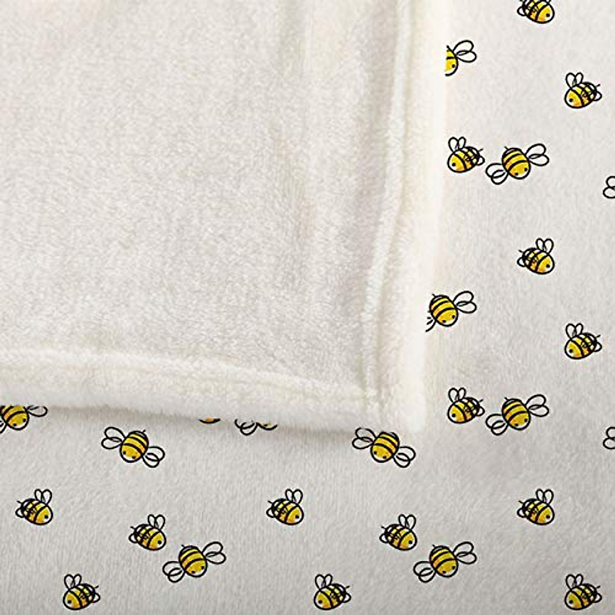 Mugod Bee Throw Blanket Cute Cartoon Baby Bee Seamless Pattern Honey Vector Decorative Soft Warm Cozy Flannel Plush Throws Blankets for Baby Toddler Dog Cat 30 X 40 Inch