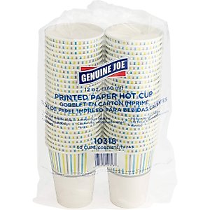 Genuine Joe Hot Cup, 50 Count (Pack of 1), Assorted