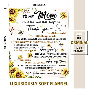 Gifts for Mom Blanket, Birthday Gifts for Mom from Daughter Son, Mom Gifts on Mother's Day, Valentine's Day, Christmas, Cozy Throw Blankets Present 50" x 60"