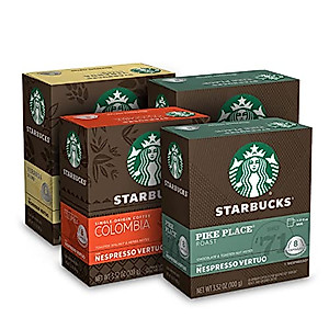 Starbucks by Nespresso Blonde & Medium Roast Variety Pack Coffee (32-count single serve capsules, compatible with Nespresso Vertuo Line System)
