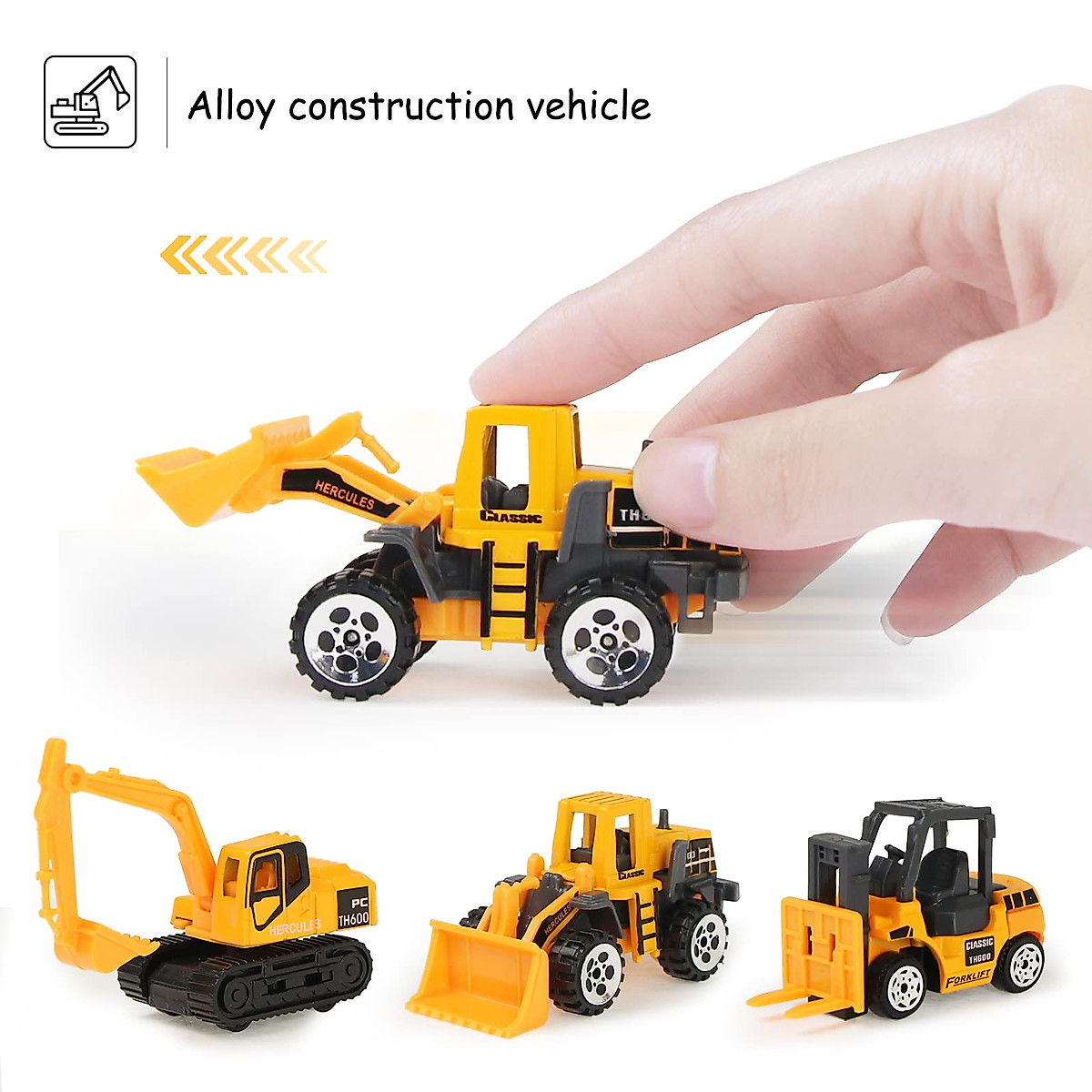 Hapavis Cars Toys for Kids Construction Trucks 26 in 1 Diecast Engineering Vehicles Toy Set with Playmat for Children Boys Kids 3 4 5 6 Years Old