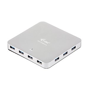 i-tec USB 3.0 10-Port Metal Charging Hub with Power Adapter 10x USB 3.0 Ports for Windows MacOS Linux Android