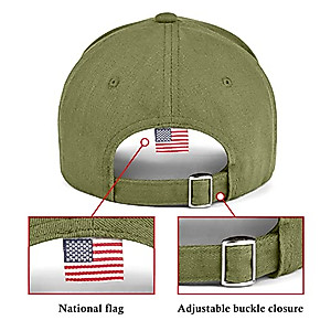 KIRAAT 3 Pack American Flag Baseball Cap Unisex,Low Profile USA Plain Dad Hat for Men＆Women (Black＆Grey＆Green)