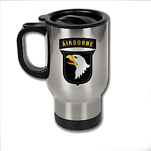 ExpressItBest Stainless Steel Coffee Mug with U.S. Army 101st Airborne Division insignia
