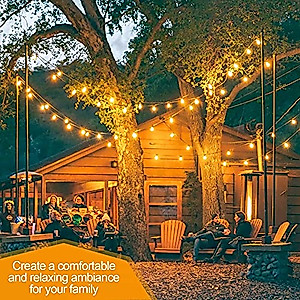 Svater Outdoor String Lights 100ft Shatterproof, Globe Patio Lights with 50pcs Plastic Bulbs, 2700K Warm White, IP45 Waterproof, Connectable Hanging Lights for Patio Balcony Party Porch