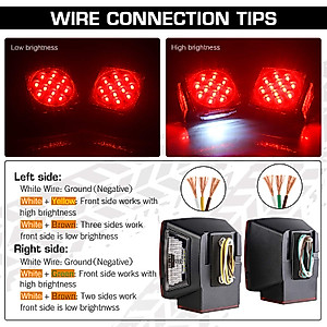 LINKITOM Submersible LED Trailer Light Kit, Super Bright Brake Stop Turn Tail License Lights for Camper Truck RV Boat Snowmobile Under 80" Inch