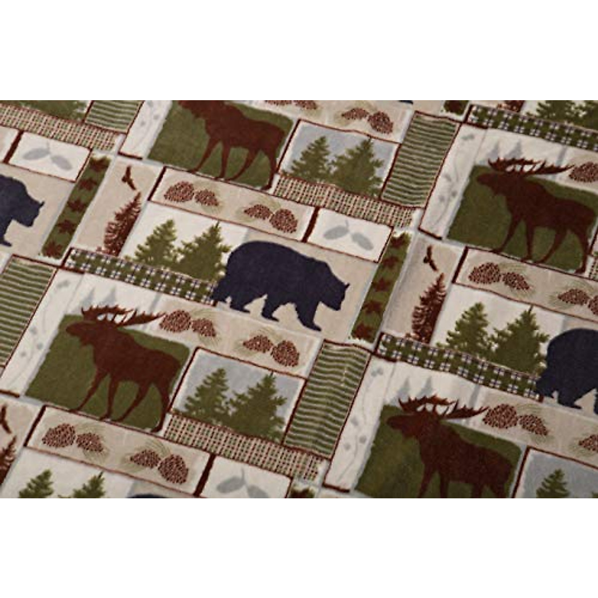 Carstens Vintage Lodge Rustic Cabin Sherpa Throw Blanket 54" x 68", White