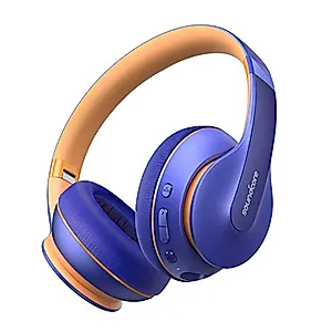 Anker Soundcore Life Q10 Wireless Bluetooth Headphones, Over Ear and Foldable, Hi-Res Certified Sound, 60-Hour Playtime and Fast USB-C Charging, Deep Bass, Aux Input (Blue) (A3032032)