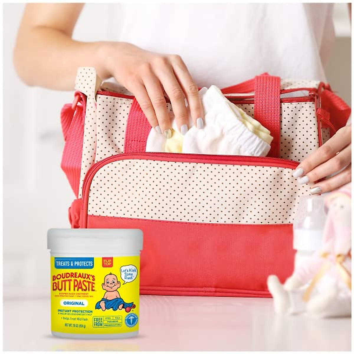 Boudreauxs Butt Paste Diaper Rash Ointment, vmhyTX, Original - Contains 16% Zinc Oxide - Pediatrician Recommended - Paraben and Preservative-Free - 2Pack (16 Ounce)