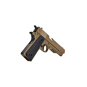 Soft AIR USA Colt 1911 A1 Spring Airsoft Pistol with Metal Slide, 345 FPS, Brown