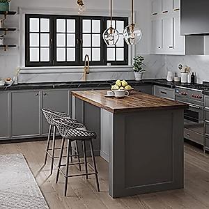 Kurv Counter Stool, Set of 2, Warm Gray, Indoor/Outdoor, Patio Stools, Bar Stools