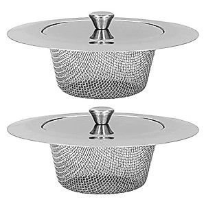 Kitchen Sink Strainer,2pcs Sink Strainer Stainless Steel Rust Proof Sink Stopper Filter with Lids for Kitchen Sink Drain