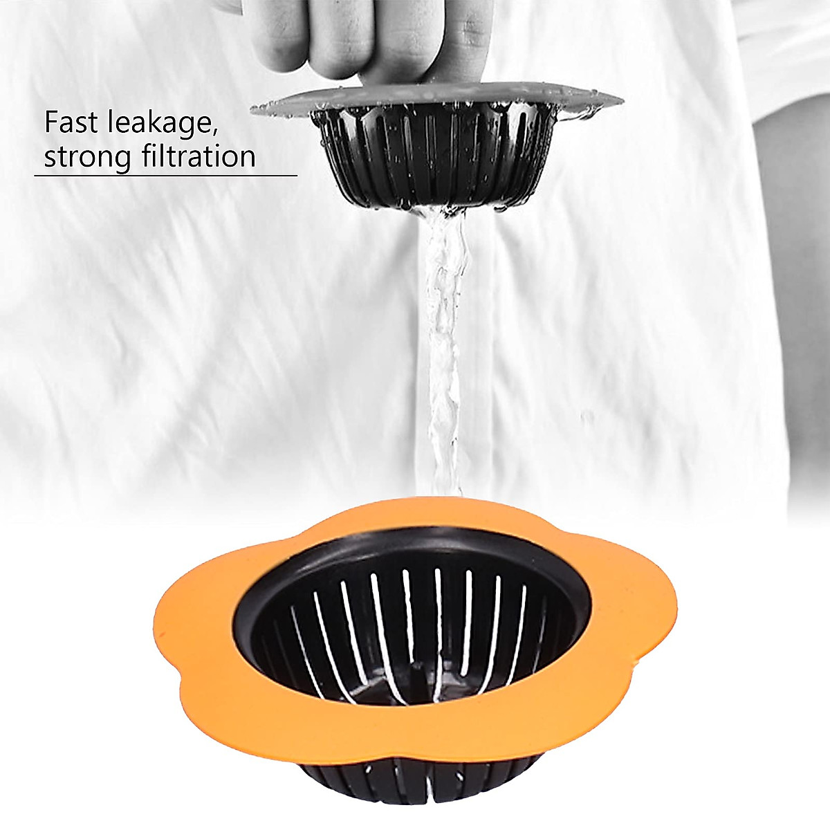4Pcs Silicone Kitchen Sink Strainer, Hair Catcher Silicone Shower Drain Covers Kitchen Drain Filter Basket Pouring Strainers for Bathroom Bathtub and Kitchen, 4.4" Diameter