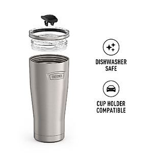THERMOS ICON SERIES, Stainless Steel Cold Tumbler with Slide Lock, 24 Ounce, Matte Stainless Steel
