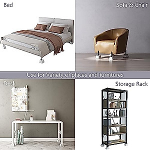 Napnapday Bed Risers 3 Inch Heavy Duty Bed Furniture Elevators, 1,500 lbs Lifts Up Riser for Sofa and Table Set of 4, White