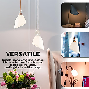 6 PCS White Plastic Lamp Shade, 4.1 inch Diameter Horseshoe Lampshade Replacement Lampshade for Chandelier, Pendant Light, Wall Sconces Series, Easy to Install(32mm)