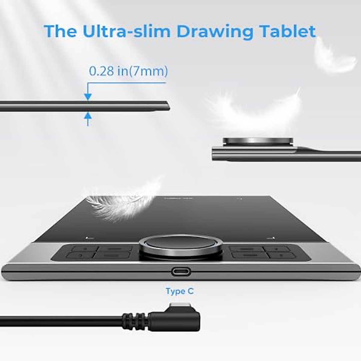 XPPen Deco Pro Medium Graphics Drawing Tablet Ultrathin Digital Pen Tablet with Tilt Function Double Wheel and 8 Shortcut Keys 8192 Levels Pressure 11x6 Inch Working Area