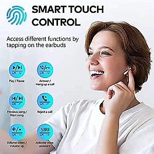 Wireless Earbud Bluetooth 5.0 Headphones Noise Cancelling Air Buds Pods 3D Stereo Ear pods in-Ear Ear Buds with Deep Bass Earphones Sport Headsets for Android/Samsung/Apple iPhone