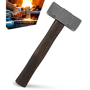 Blacksmith 2.2LB Handmade Square Forge Hammer for Farrier, Knife Maker, Blacksmith Forging Tool
