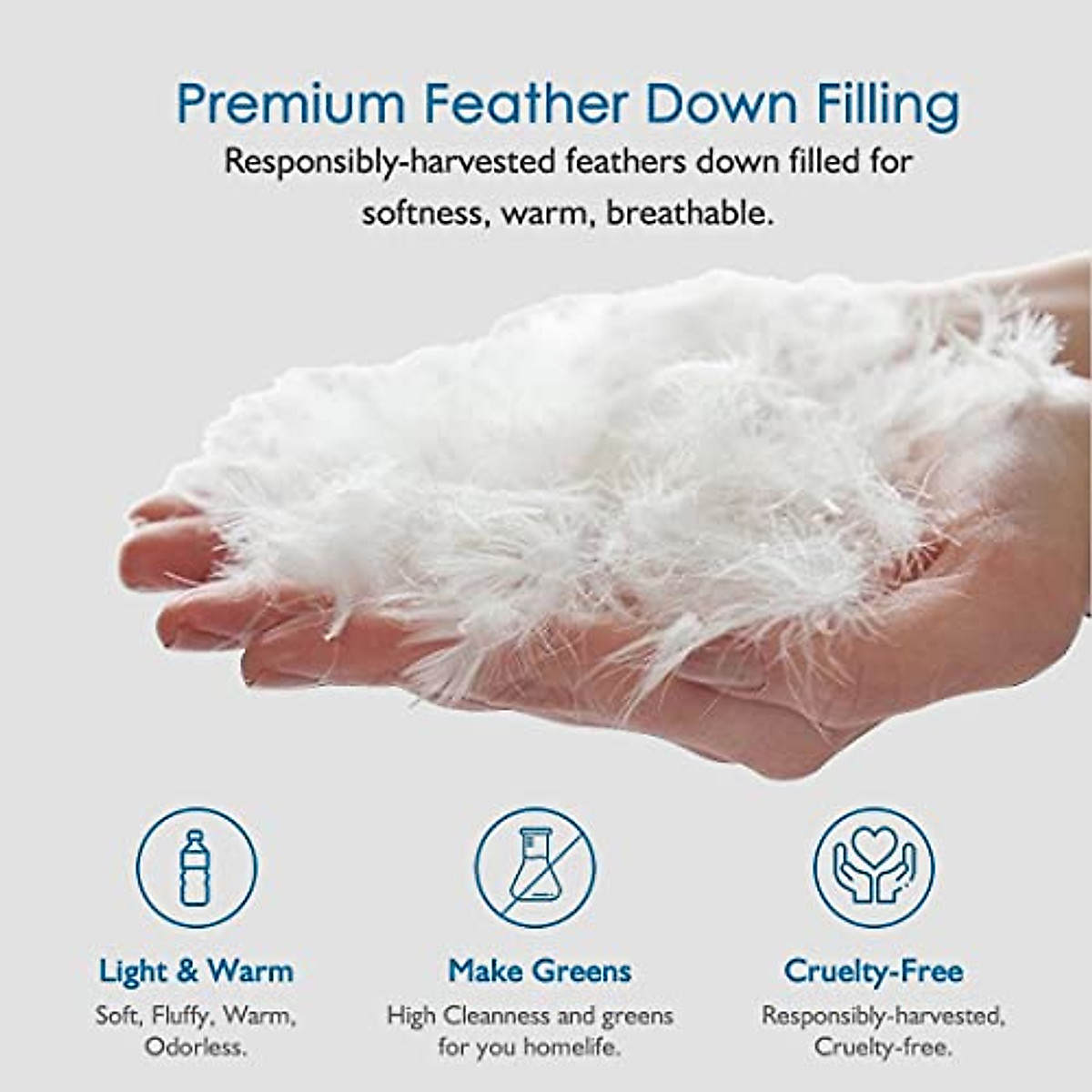 Dafinner Feathers Down Comforter Queen - Geometric Quilted Blanket with Corner Tabs, 55oz Medium Warm All Season Duvet Insert or Stand-Alone Comforter (90x90, White)