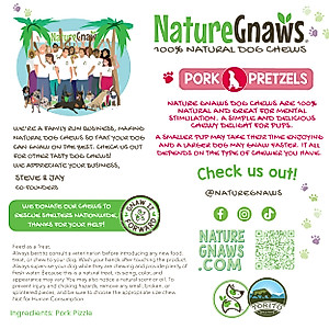 Nature Gnaws Pork Bully Stick Pretzels for Dogs 4-5" (15 Count) - Long Lasting for Light Chewers and Small Dogs - Natural Bacon Dog Chew Treats - Rawhide Free