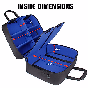 USA Gear PS5 Carrying Case - PS5 Travel Bag Compatible with PlayStation 5, PS5 Slim with Adjustable Interior - PS5 Travel Case for Dualsense Controllers, Playstation 5 Games, PS5 Accessories (Blue)