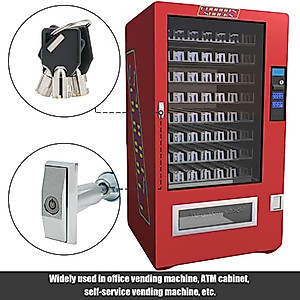 Qjaiune Not Universal Vending Machine Lock and Key, Soda Machine Lock with T-Handle, Snack Machine Lock Candy Machine Lock Replacement for Coke Machine, Gumball Machine (Keyed Different)