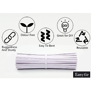 Easytle 600 Pcs 5" White Paper Twist Ties Bread Ties White Twist Ties Twisty-Ties Bag Ties Twist Ties for Bags Bread Wire Ties Twist Tie for Party Cello Candy Bread Coffee Bags Cake Pops