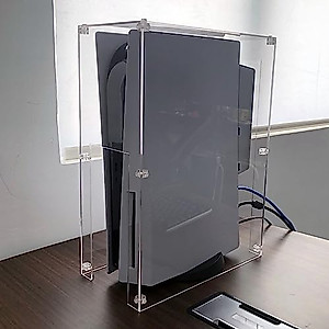 Clear Acrylic Dust Cover for PS5 Console, pS5 Case Cover Dust Proof Cover Compatible with Playstation 5 Standard and Digital (11.8''W x 6.3''D x 16.1''H)