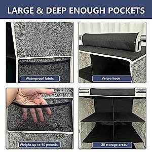 VERONLY 20 Section Hanging Shoe Organizer, Fabric Closet Hanging Shoe Storage Rack with 10 Side Pockets for Shoes, Hats, Handbags, Clothes (Black)