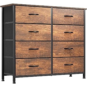YITAHOME 8 Drawers Fabric Dresser, Furniture Storage Tower Cabinet, Organizer for Bedroom, Living Room, Hallway, Closet, Sturdy Steel Frame, Wooden Top, Easy-to-Pull Fabric Bins