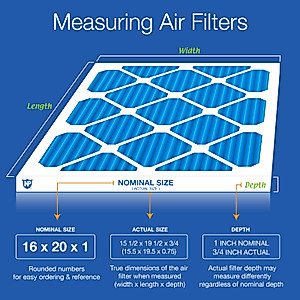 Nordic Pure 16x20x1 MERV 7 Pleated AC Furnace Air Filters 6 Pack