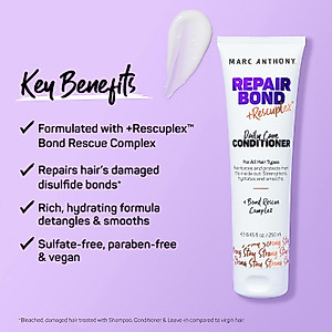 Marc Anthony Repairing Conditioner - Rescuplex Formula for Strengthening and Repair, Eliminates Frizz & Flyaways, Ideal for Dry & Damaged Hair