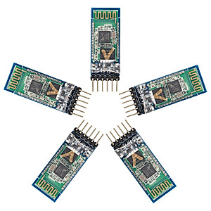 5PCS HC-05 Wireless Bluetooth Receiver RF Serial Transceiver Module Master Slave Integrated Bluetooth Module 6 Pin Wireless Serial Port Communication BT Module